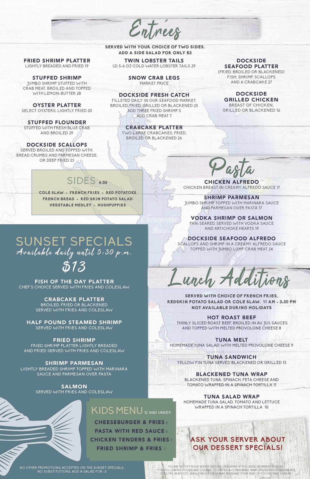 Menu | Dockside Seafood & Fishing Center